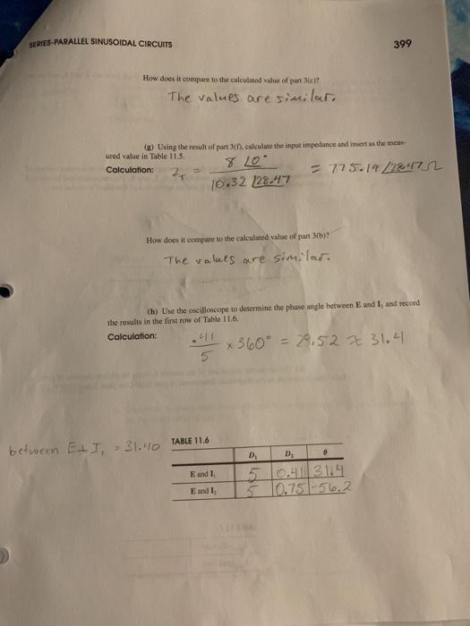 Part 3 R-L-C Series-Parallel Network (a) Construct | Chegg.com