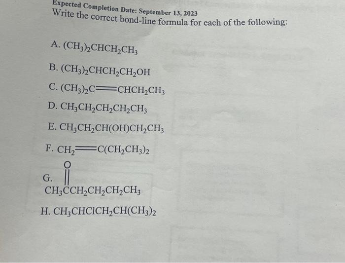 Solved Expected Completion Date: September 13, 2023 Write | Chegg.com
