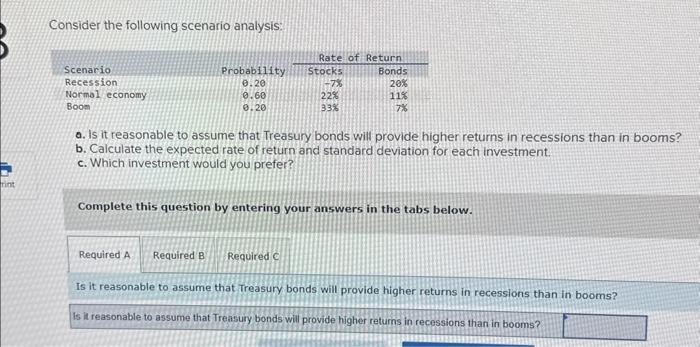 Solved Consider the following scenario analysis: a. Is it | Chegg.com
