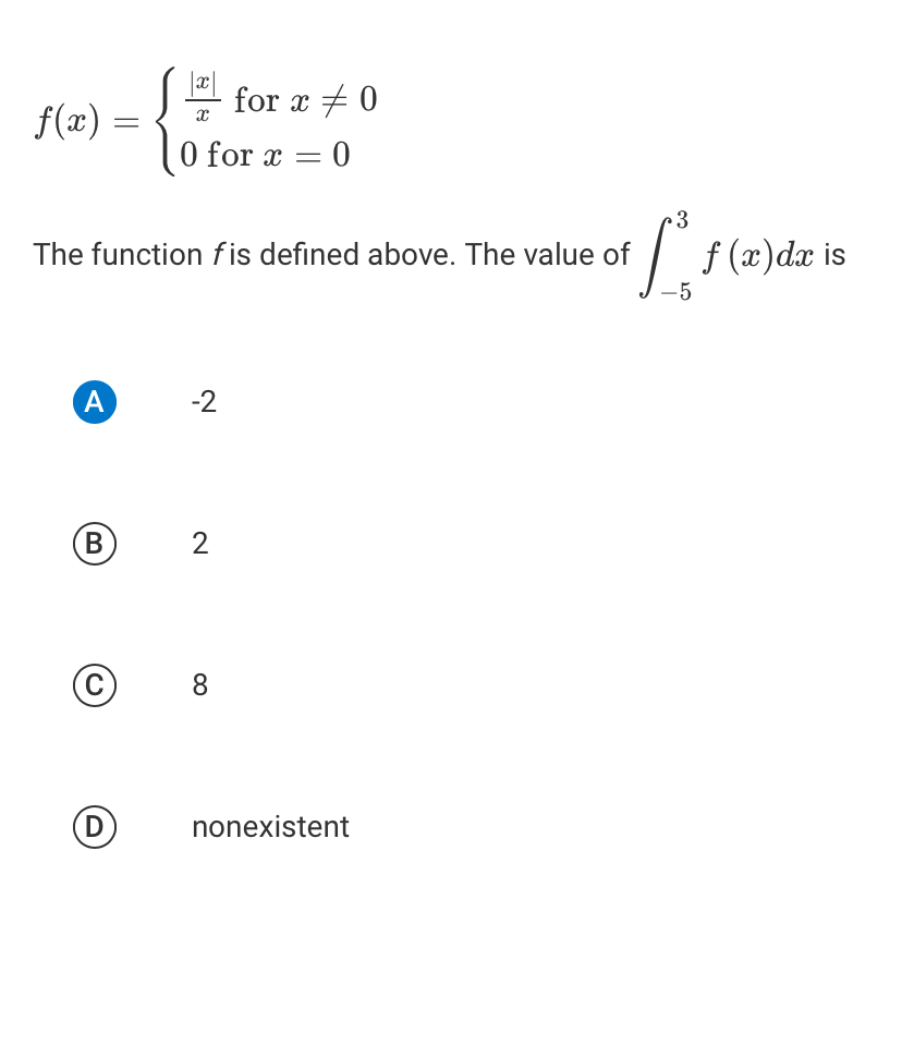 Solved f(x)={|x|x for x≠00 for x=0The function f is defined | Chegg.com Solved f(x)={|x|x for x≠00 for x=0The function f is defined | Chegg.com