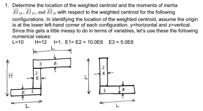 Solved 1. Determine the location of the weighted centroid | Chegg.com