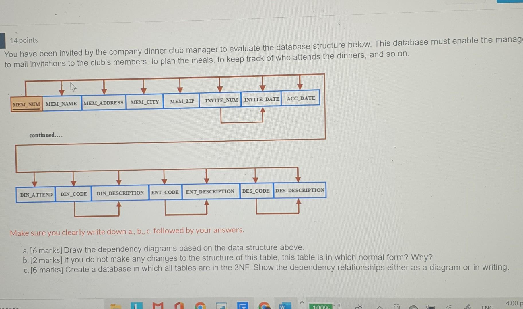 Solved 14 points You have been invited by the company dinner | Chegg.com