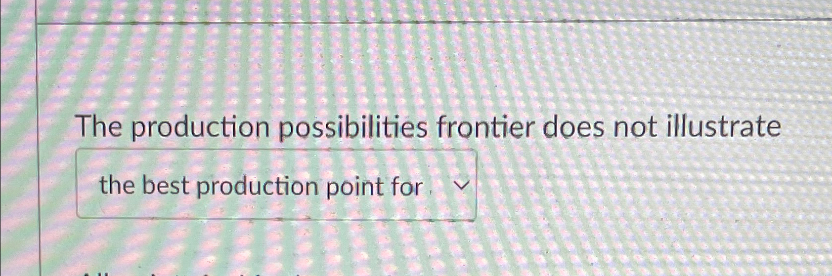 Solved The production possibilities frontier does not | Chegg.com