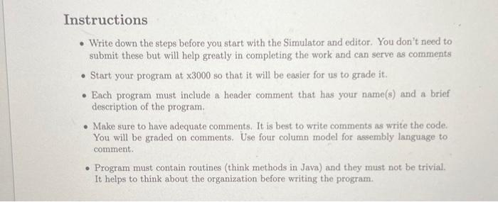 Solved Instructions - Write down the steps before you start | Chegg.com