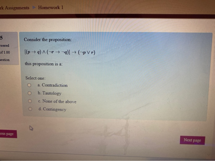 Solved Tk Assignments Homework 1 5 Consider the proposition: | Chegg.com