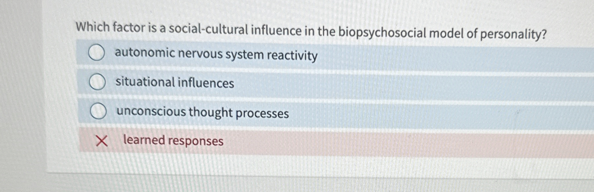 Solved Which factor is a social-cultural influence in the | Chegg.com