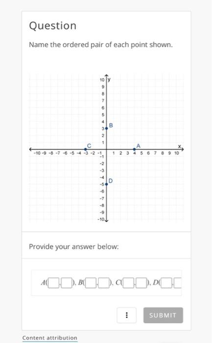 Solved Question Name the ordered pair of each point shown. | Chegg.com