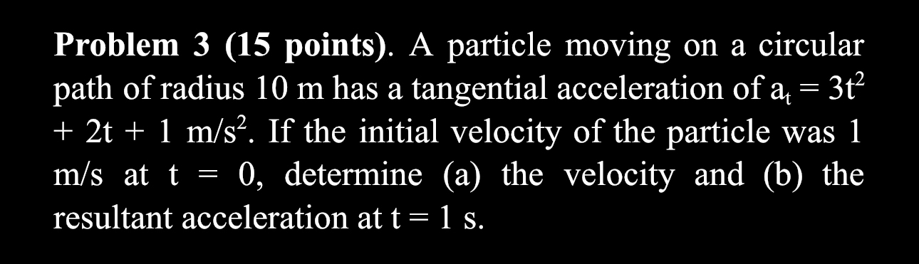 Solved Problem 3 (15 ﻿points). ﻿A particle moving on a | Chegg.com