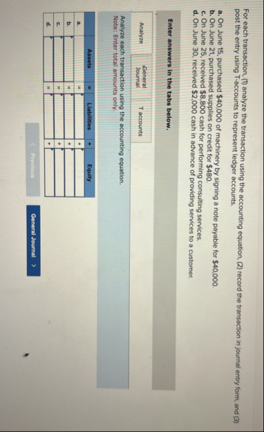 Solved For each transaction, (1) ﻿analyze the transaction | Chegg.com