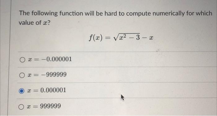 Solved The following function will be hard to compute | Chegg.com