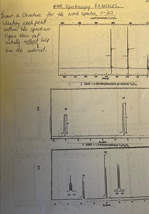 Draw a structure for each nmr spectra. identify each | Chegg.com
