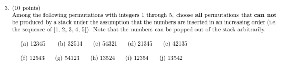 Solved (10 ﻿points)Among the following permutations with | Chegg.com