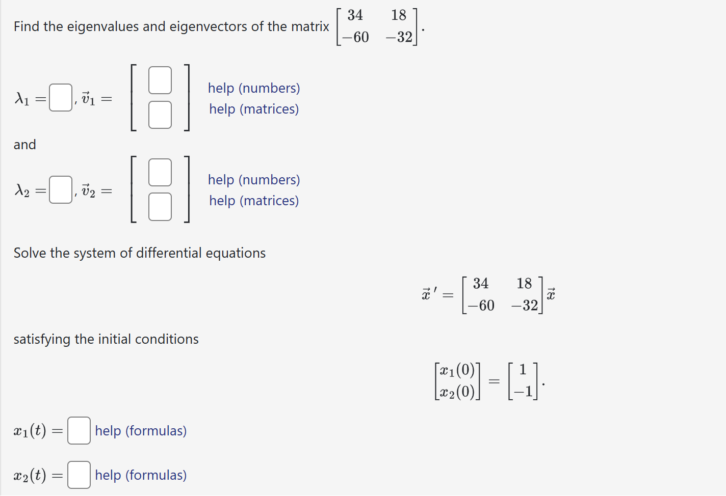 Solved Find the eigenvalues and eigenvectors of the matrix | Chegg.com