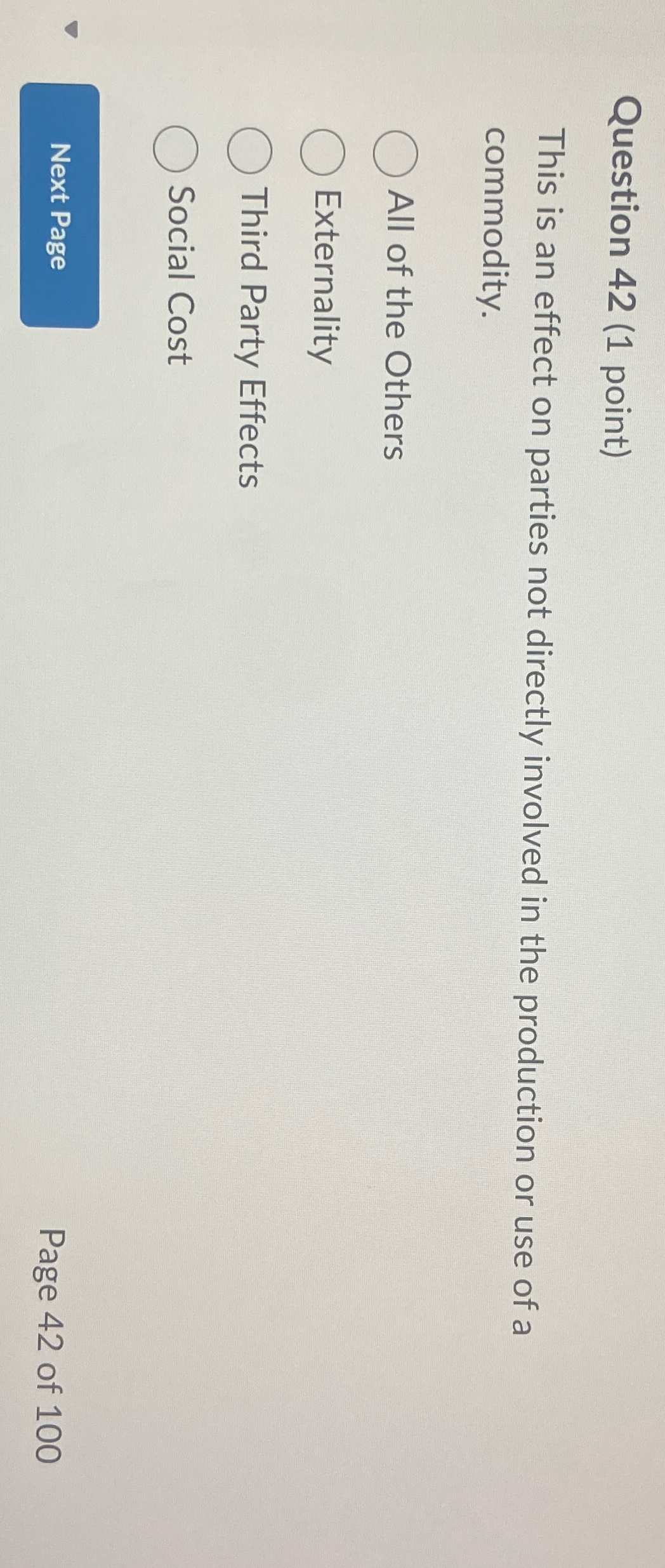 Solved Question 42 (1 ﻿point)This is an effect on parties | Chegg.com