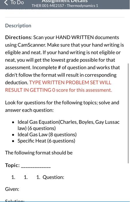 Solved Description Directions: Scan your HAND WRITTEN | Chegg.com