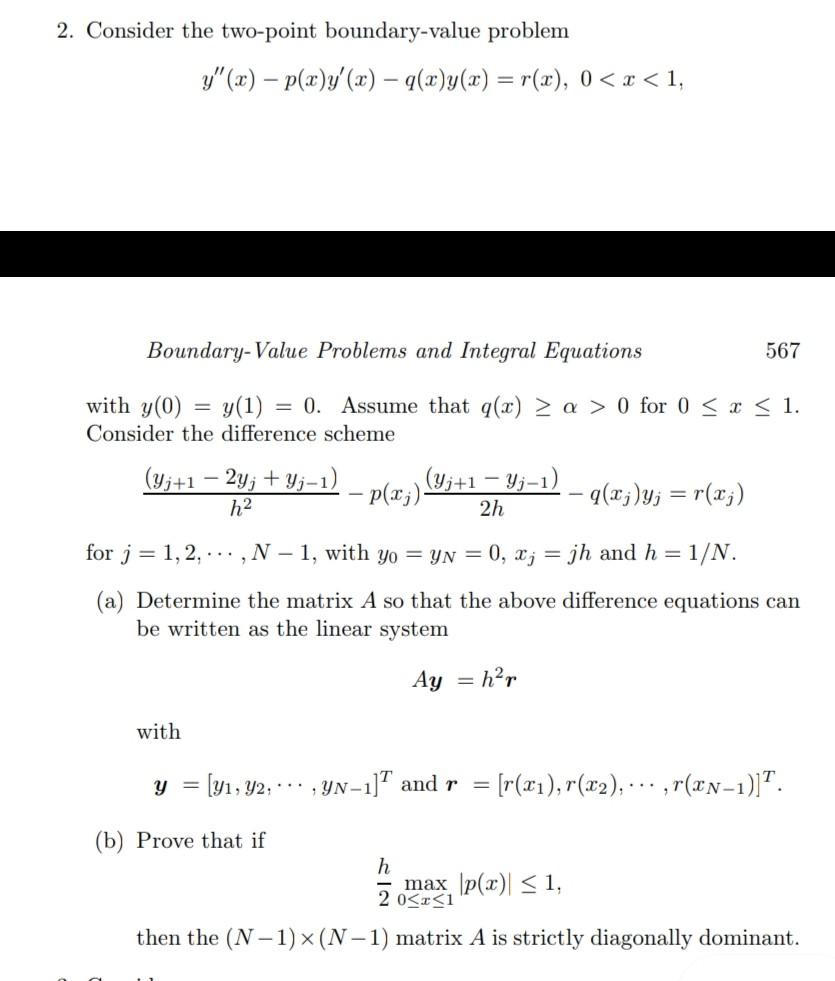 2. Consider the two-point boundary-value problem | Chegg.com