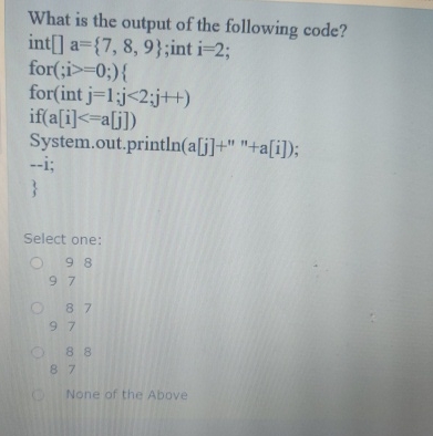 Solved What is the output of the following code? | Chegg.com