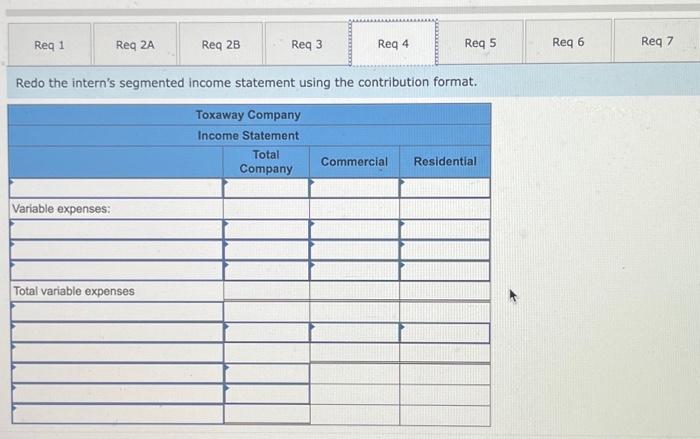 Solved Redo the intern's segmented income statement using | Chegg.com