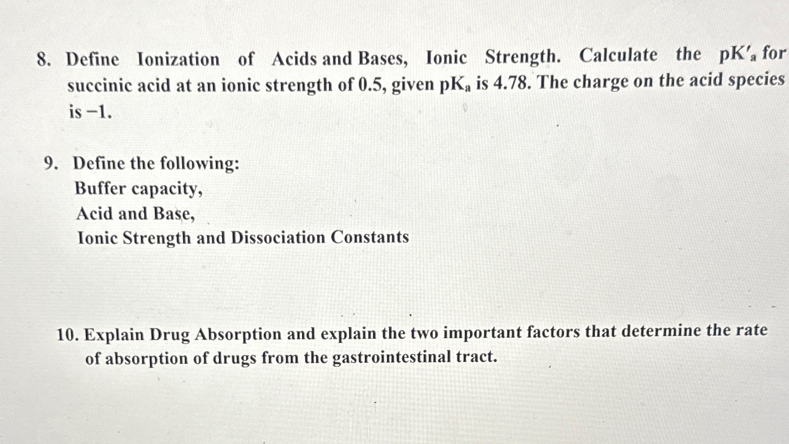 Solved Define Ionization of Acids and Bases, Ionic Strength. | Chegg.com
