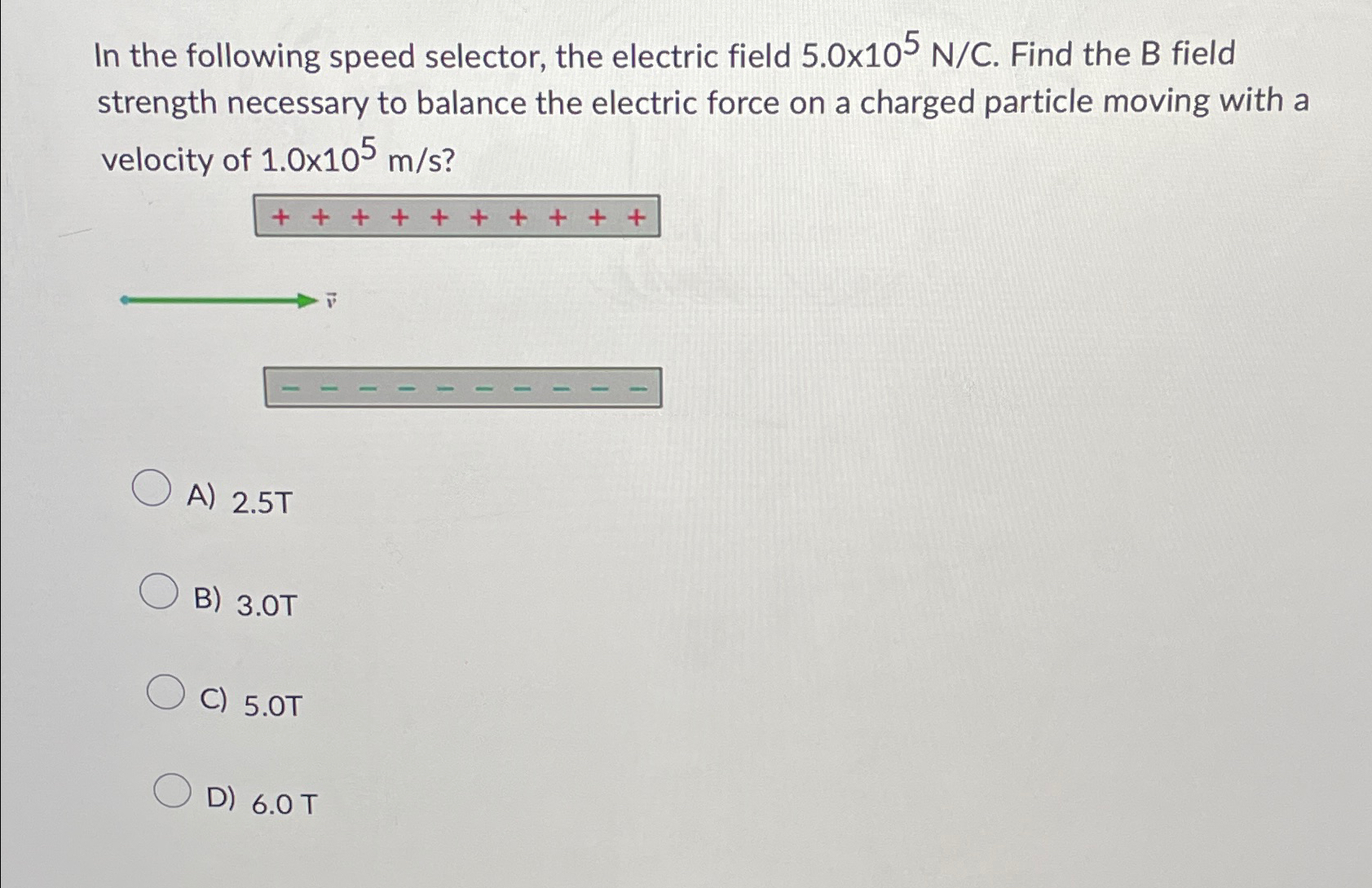 Solved In the following speed selector, the electric field | Chegg.com
