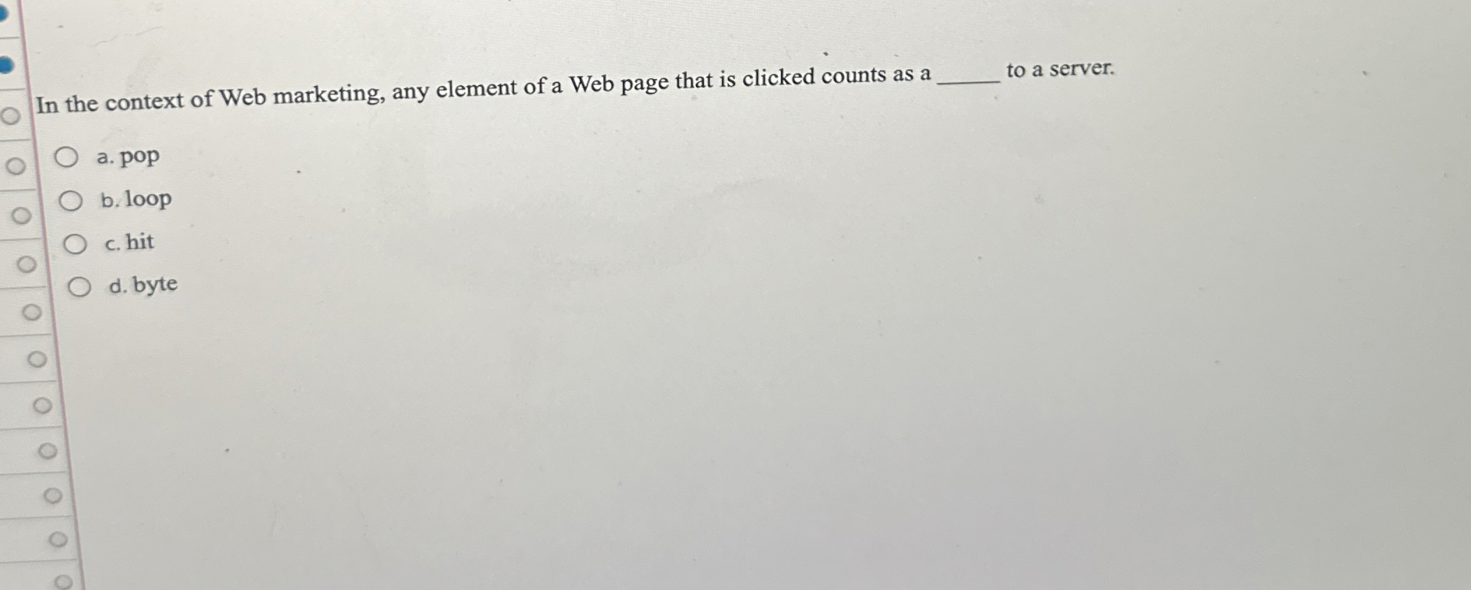 Solved In the context of Web marketing, any element of a Web | Chegg.com