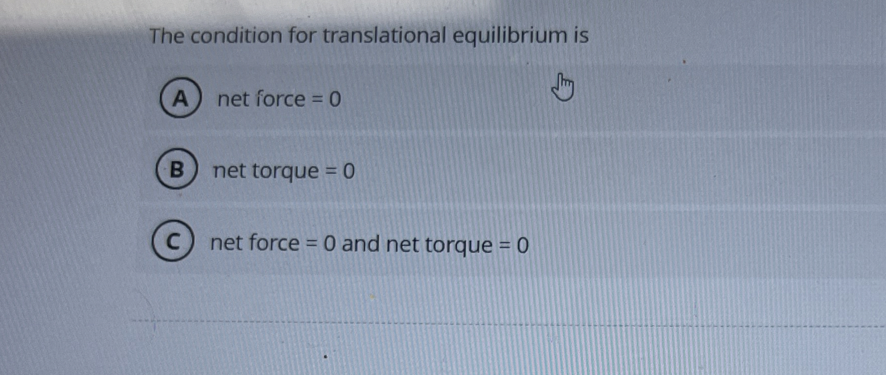 Solved The condition for translational equilibrium isnet | Chegg.com