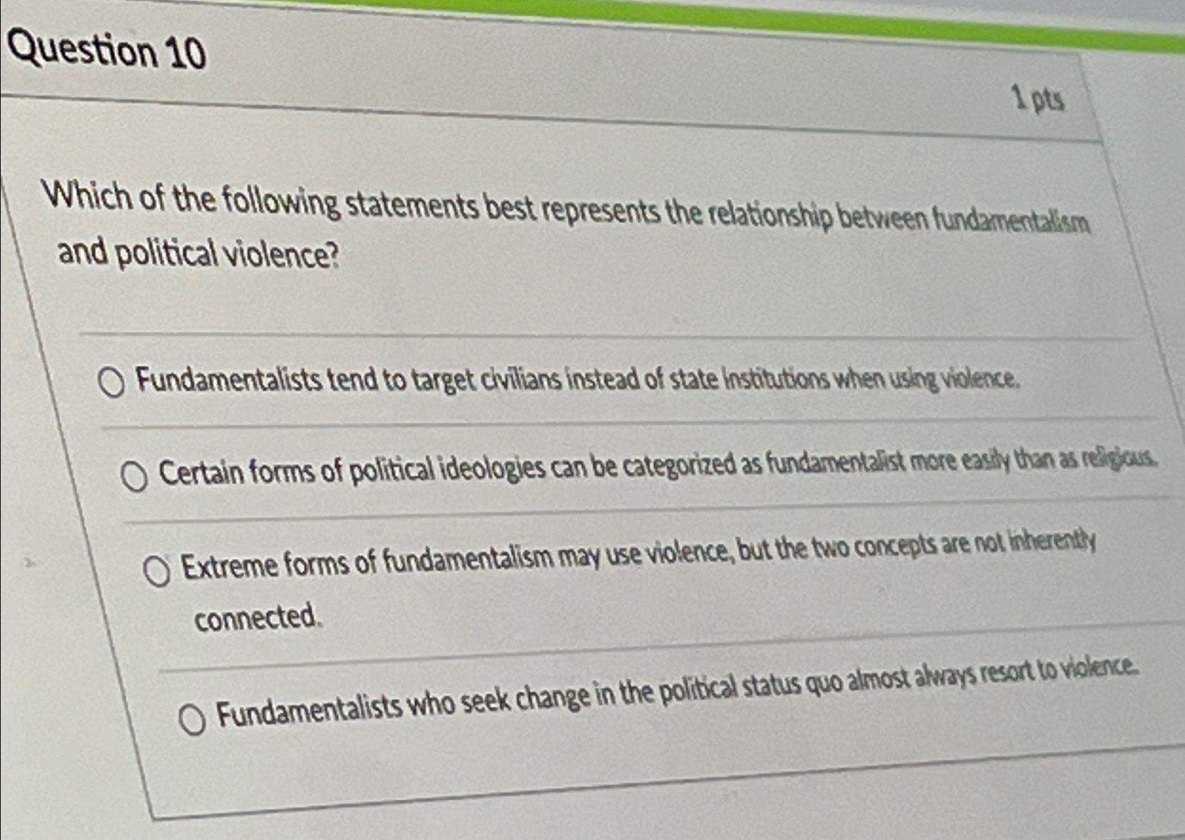 Solved Question 101 ﻿ptsWhich of the following statements | Chegg.com