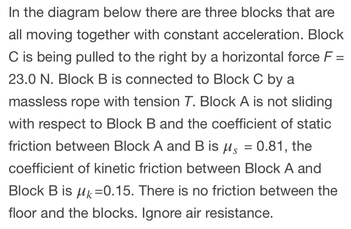 Solved Mass of Block A = 5.37 kgMass of Block B = 3.37 | Chegg.com