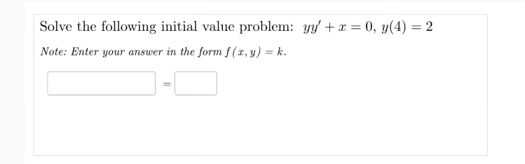Solved Solve the following initial value problem: | Chegg.com
