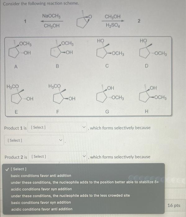 Solved Consider the following reaction scheme. 1CH3OHNaOCH3 | Chegg.com