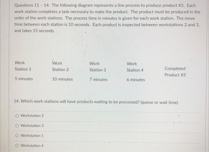 Solved Questions 11 - 14: The following diagram represents a | Chegg.com