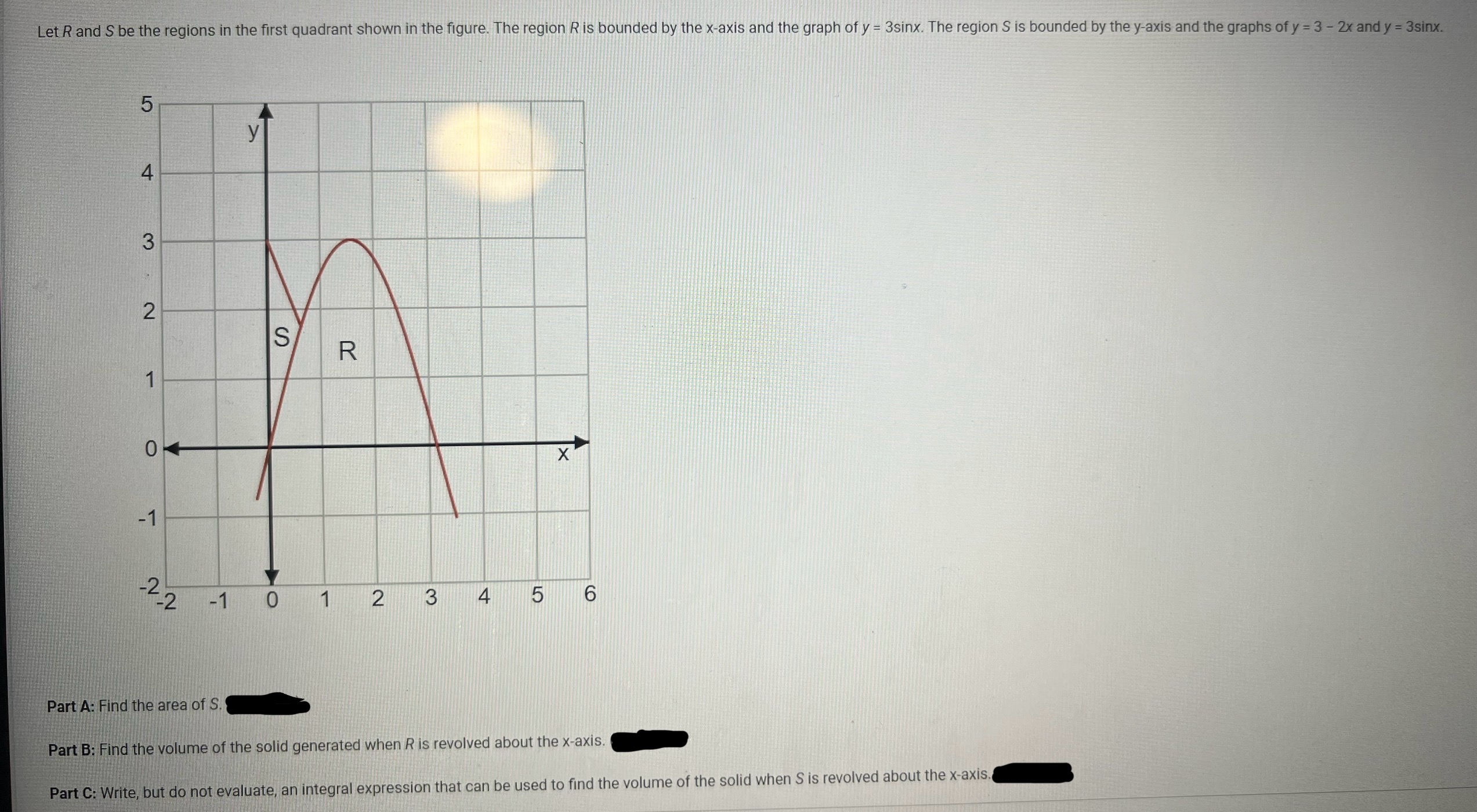 Solved Let R ﻿and S ﻿be the regions in the first quadrant | Chegg.com