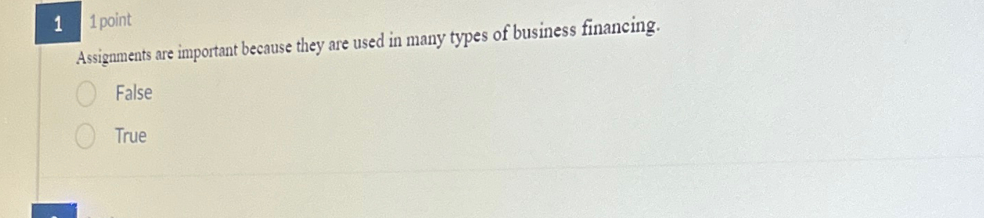 Solved 11 ﻿pointAssignments are important because they are | Chegg.com