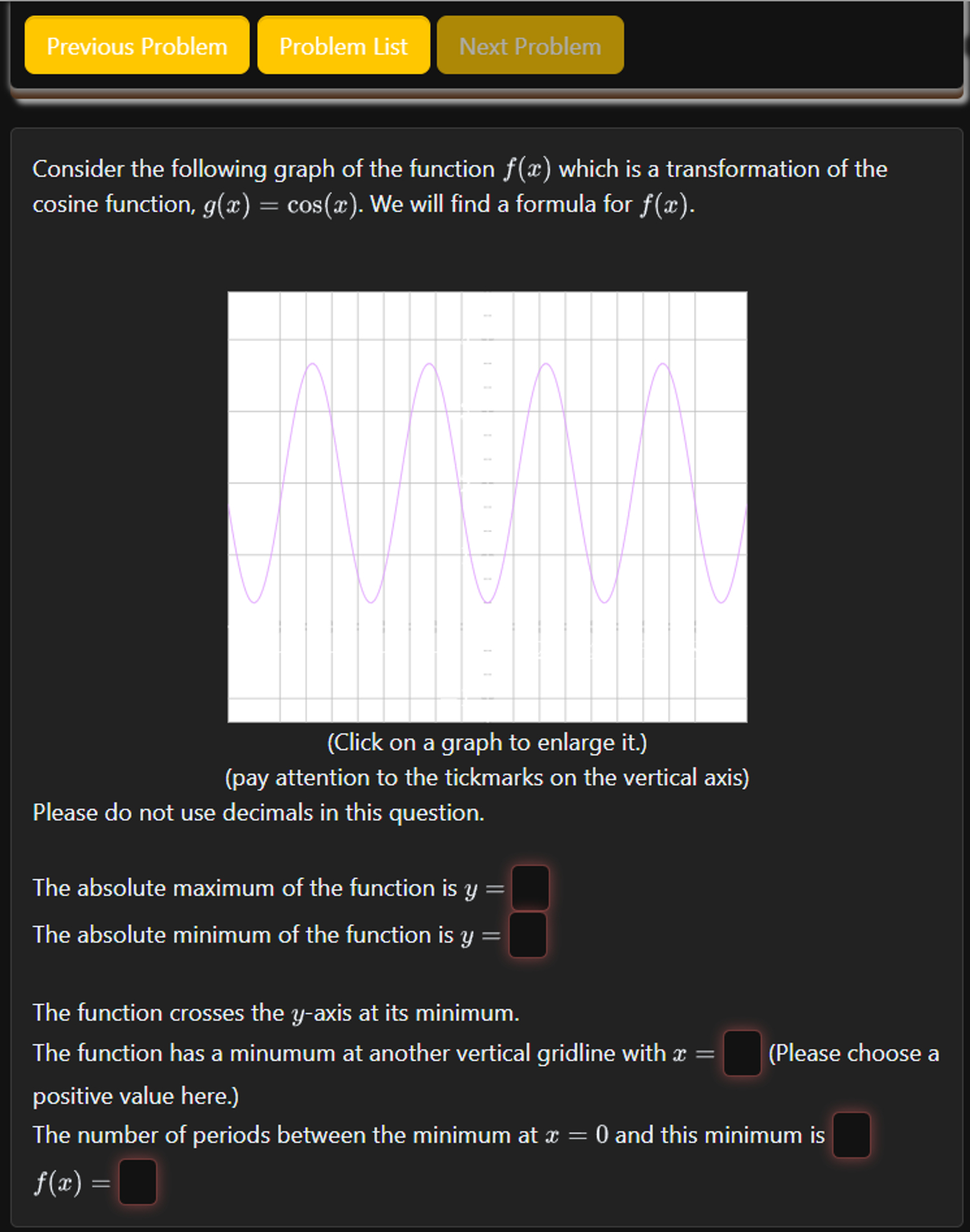Consider the following graph of the function f(x) | Chegg.com