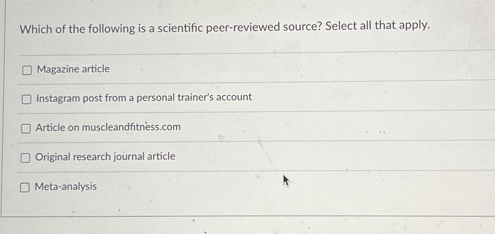 Solved Which of the following is a scientific peer-reviewed | Chegg.com