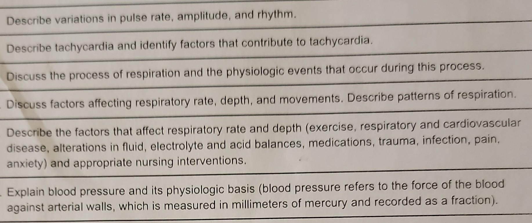 Solved Describe variations in pulse rate, amplitude, and | Chegg.com