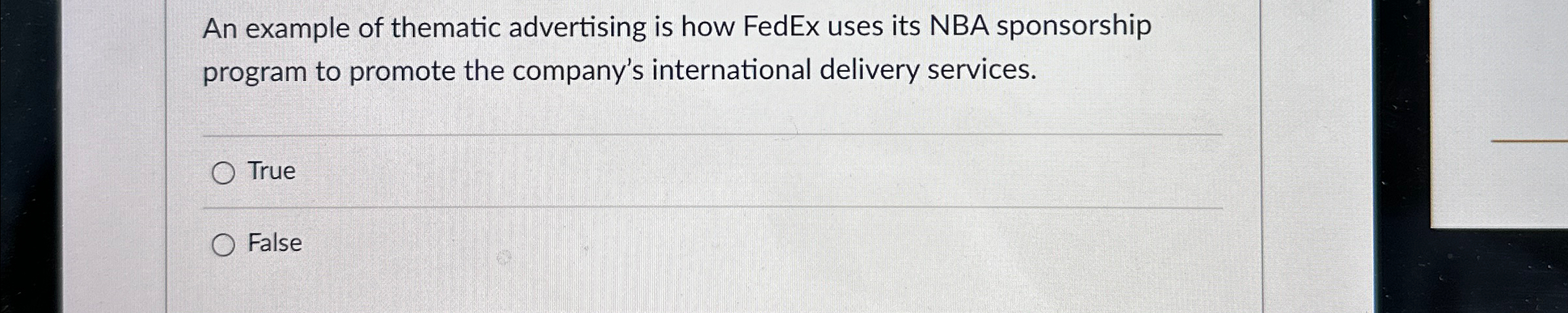 Solved An example of thematic advertising is how FedEx uses | Chegg.com