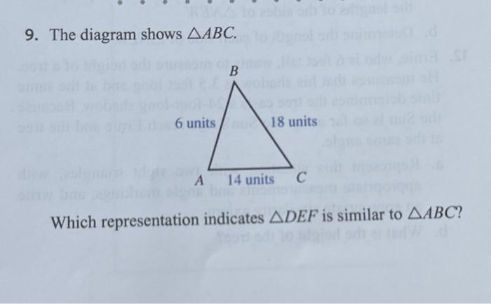 Solved 9. The diagram shows ABC. Which representation | Chegg.com