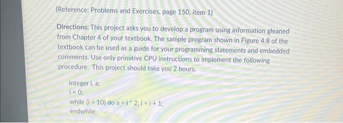 Solved (Reference: Problems and Exercises, page 150 , item | Chegg.com