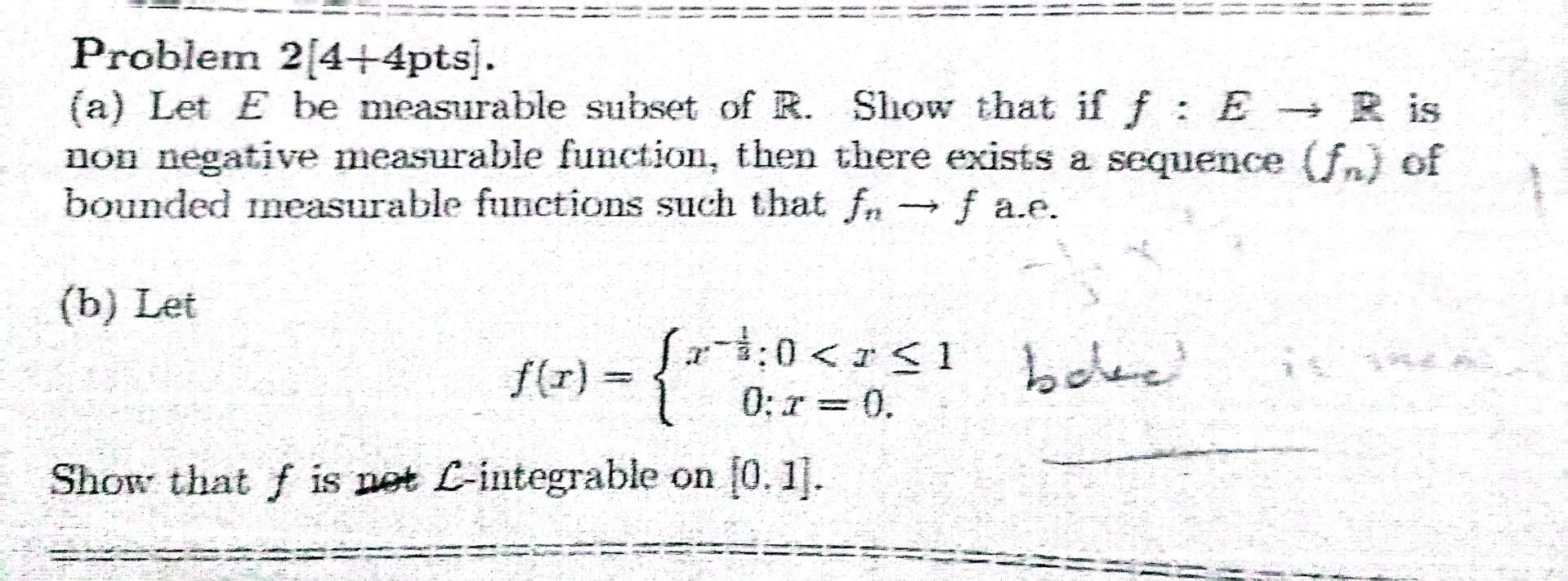 Solved Problem 2[4 4pts] A Let E Be Measurable Subset Of