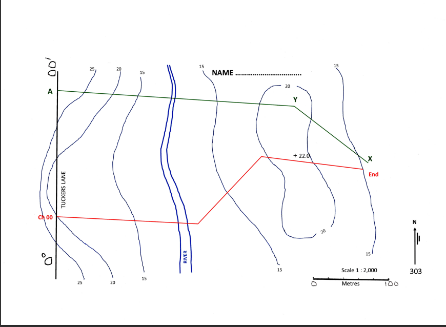 Solved Using the information shown on your contour map, draw | Chegg.com