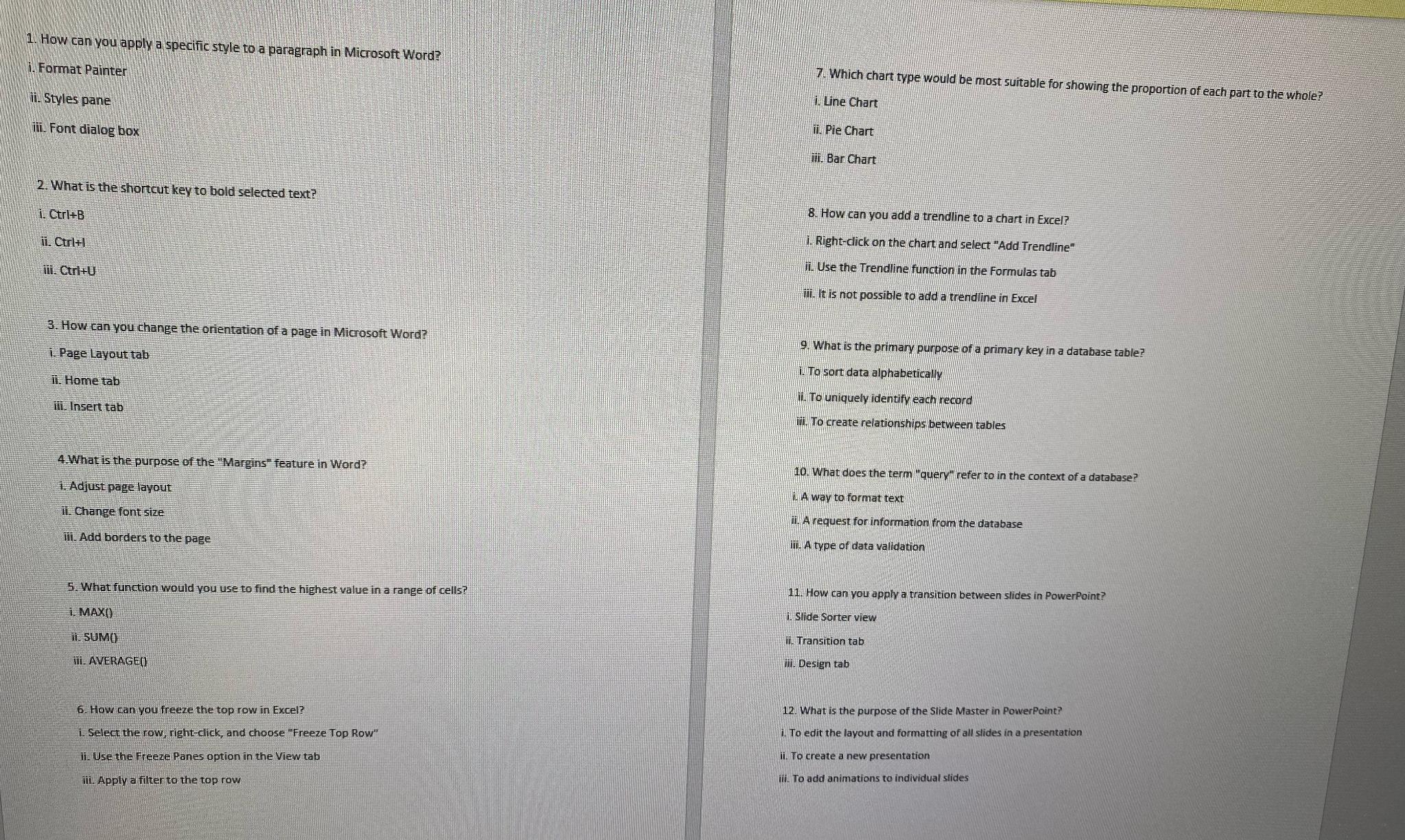 Solved Choose correct multiple choice question answer 1.How | Chegg.com