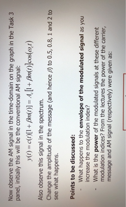 Task 1 - Generating Conventional AM signals Exercise: | Chegg.com