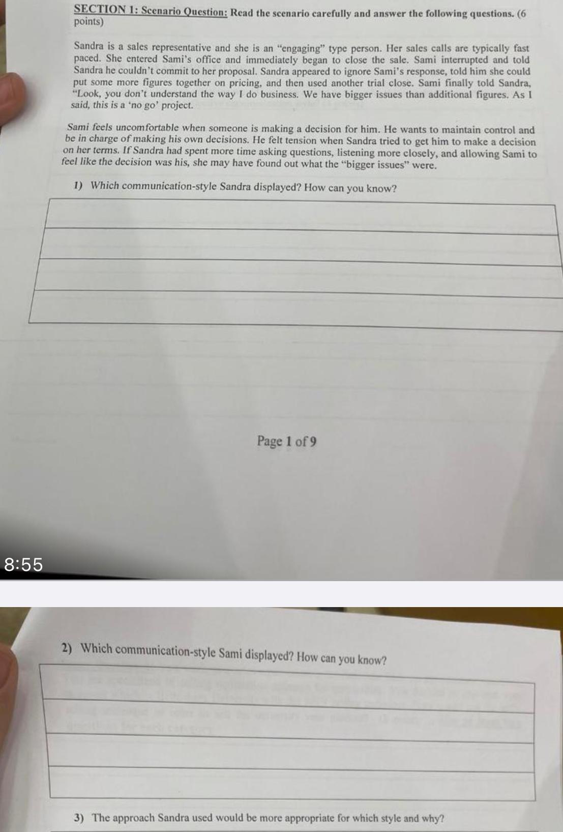 Solved SECTION 1: Scenario Question: Read the scenario | Chegg.com