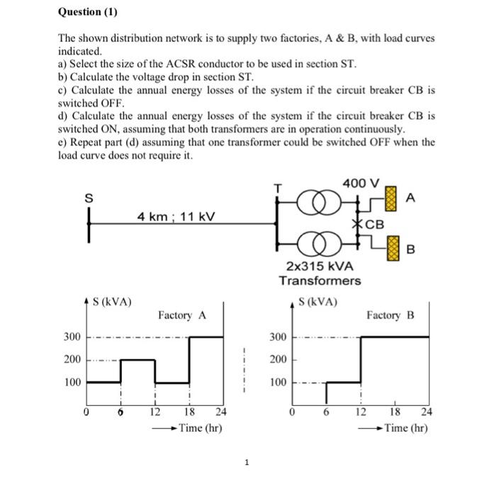Solved The shown distribution network is to supply two | Chegg.com