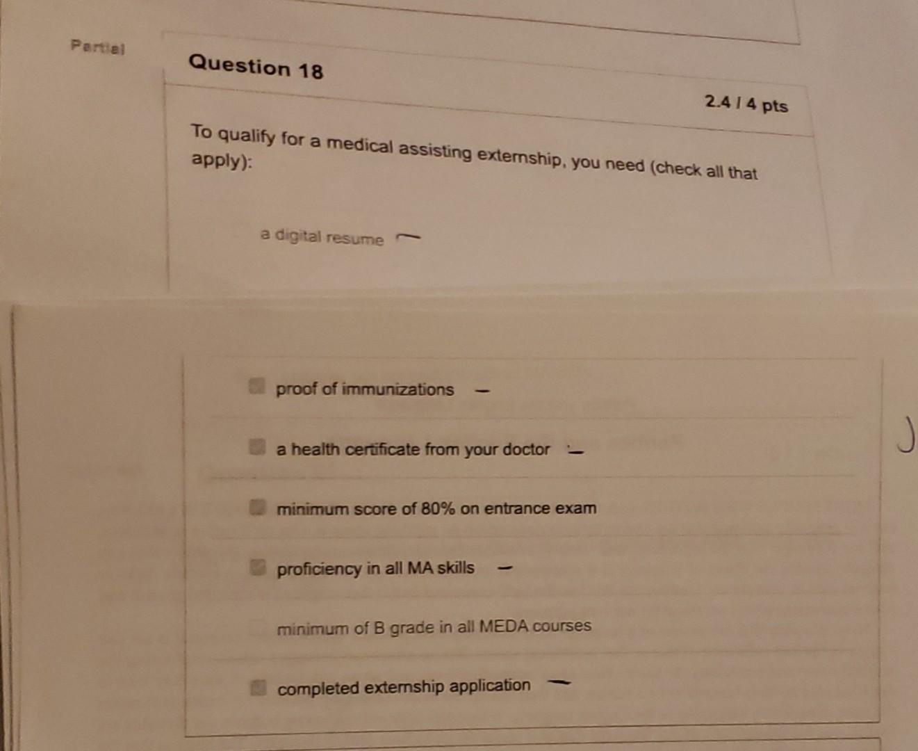 Solved To qualify for a medical assisting externship, you | Chegg.com