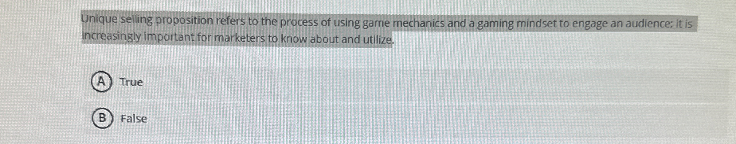 Solved Unique selling proposition refers to the process of | Chegg.com