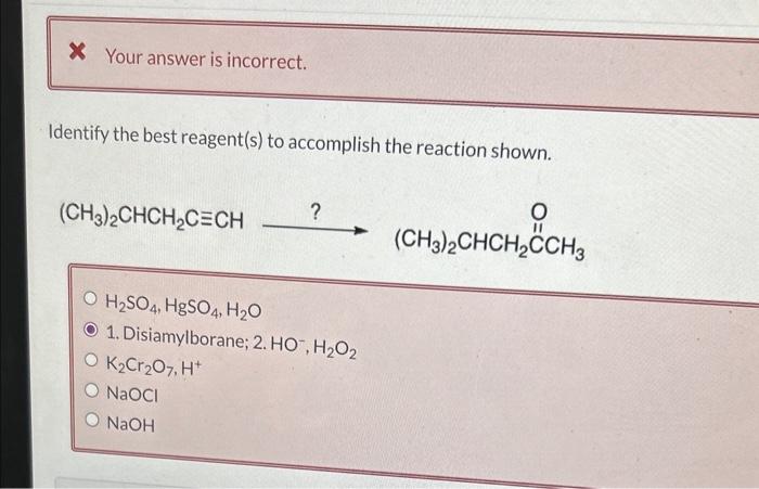 Solved Your answer is incorrect. Identify the best | Chegg.com