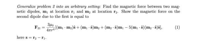 Solved Generalize problem 2 into an arbitrary setting: Find | Chegg.com