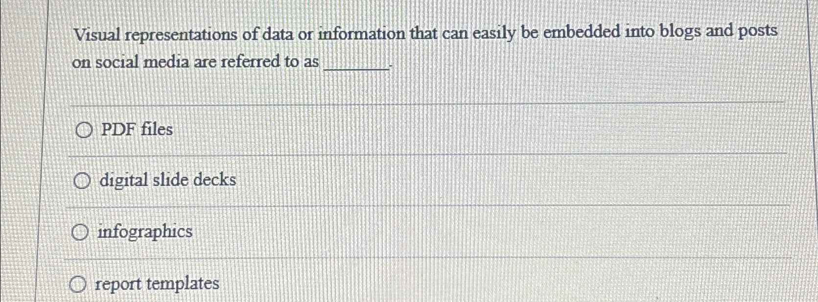 Solved Visual representations of data or information that | Chegg.com